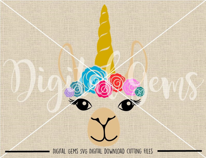 Llama Unicorn Face Svg / Dxf / Eps / Png Files. Digital Download ...