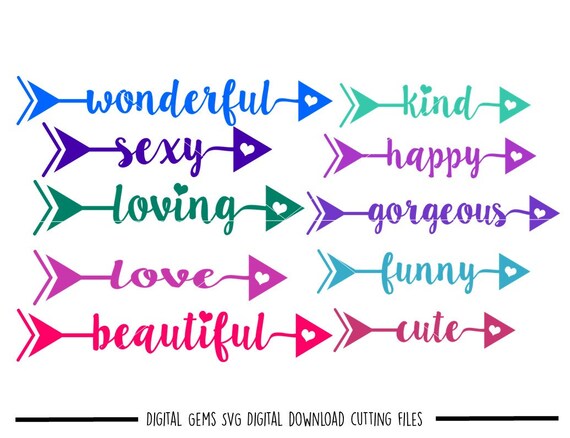 Arrow Words Svg / Dxf / Eps / Png Files. Digital Download. | Etsy UK