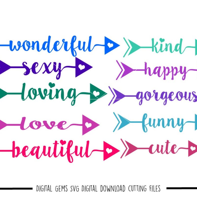 Arrow Words Svg - Etsy