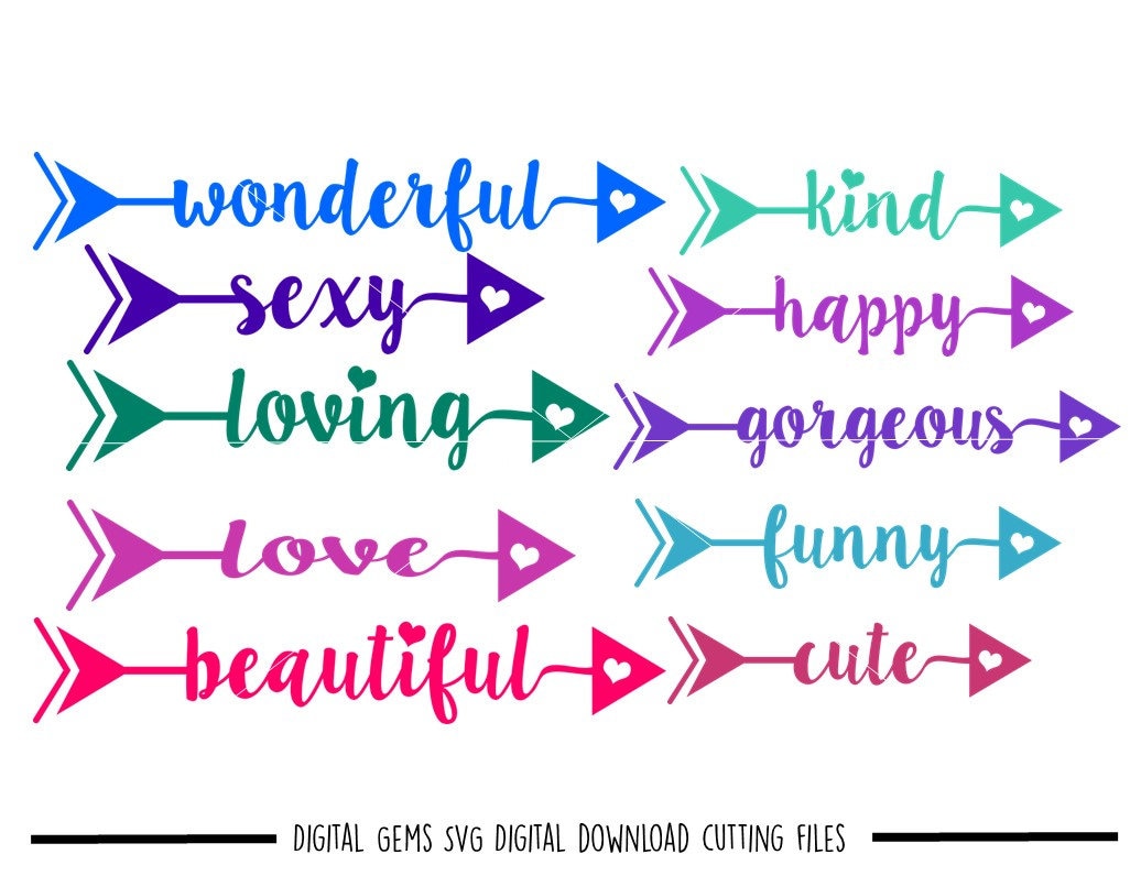 Arrow Words Svg / Dxf / Eps / Png Files. Digital Download. | Etsy UK