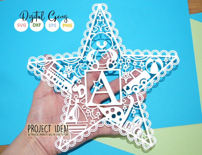 Alphabet, Kids Star Paper Cut Bundle Svg / Dxf / Eps / Png Files and ...