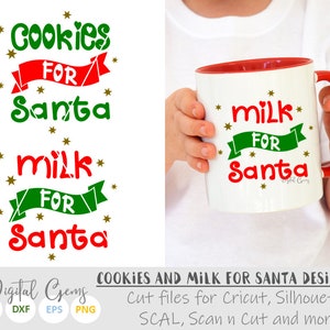 Cookies for Santa, Milk for Santa Svg / Dxf / Eps / Png Files ...