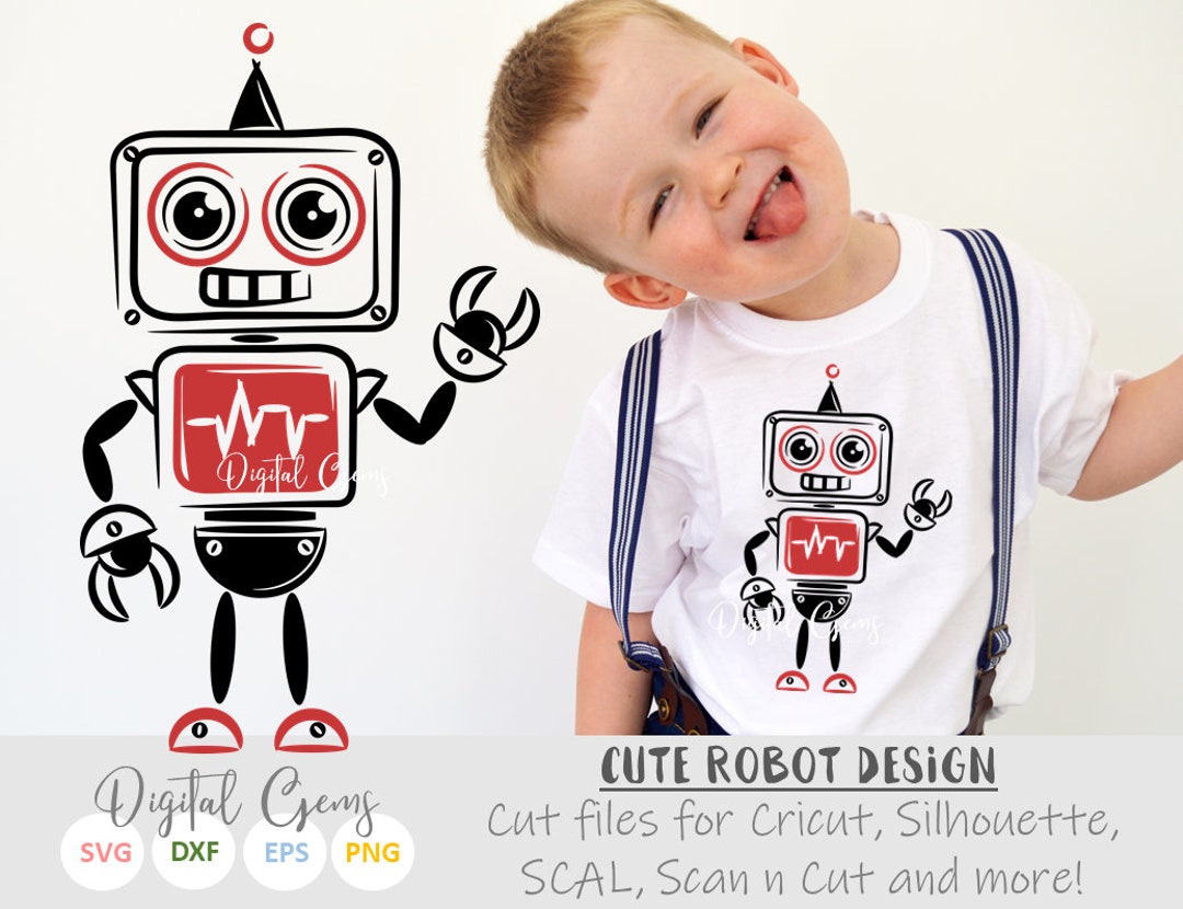 Boy Robot Svg / Dxf / Eps / Png Files. Download. Compatible With Cricut ...