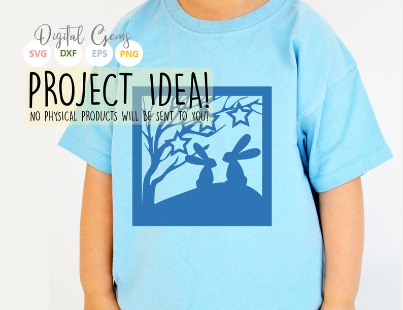 Rabbit paper cut svg / dxf / eps / files and pdf / png | Etsy