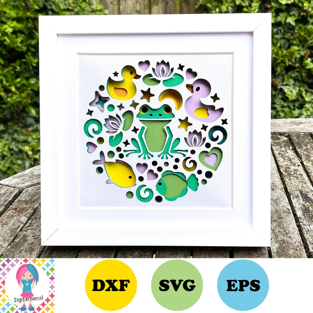 Frog, 3D Layered Paper Design Svg / Dxf / Eps Files. Digital Download ...