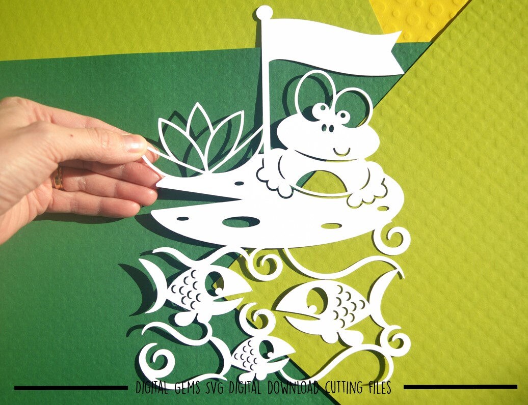 Frog Paper Cut Svg / Dxf / Eps / Files and Pdf / Png Printable ...