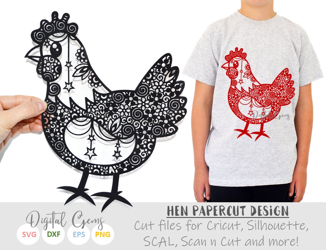 Hen / Chicken Paper Cut Svg / Dxf / Eps / Files and Pdf Print Out ...