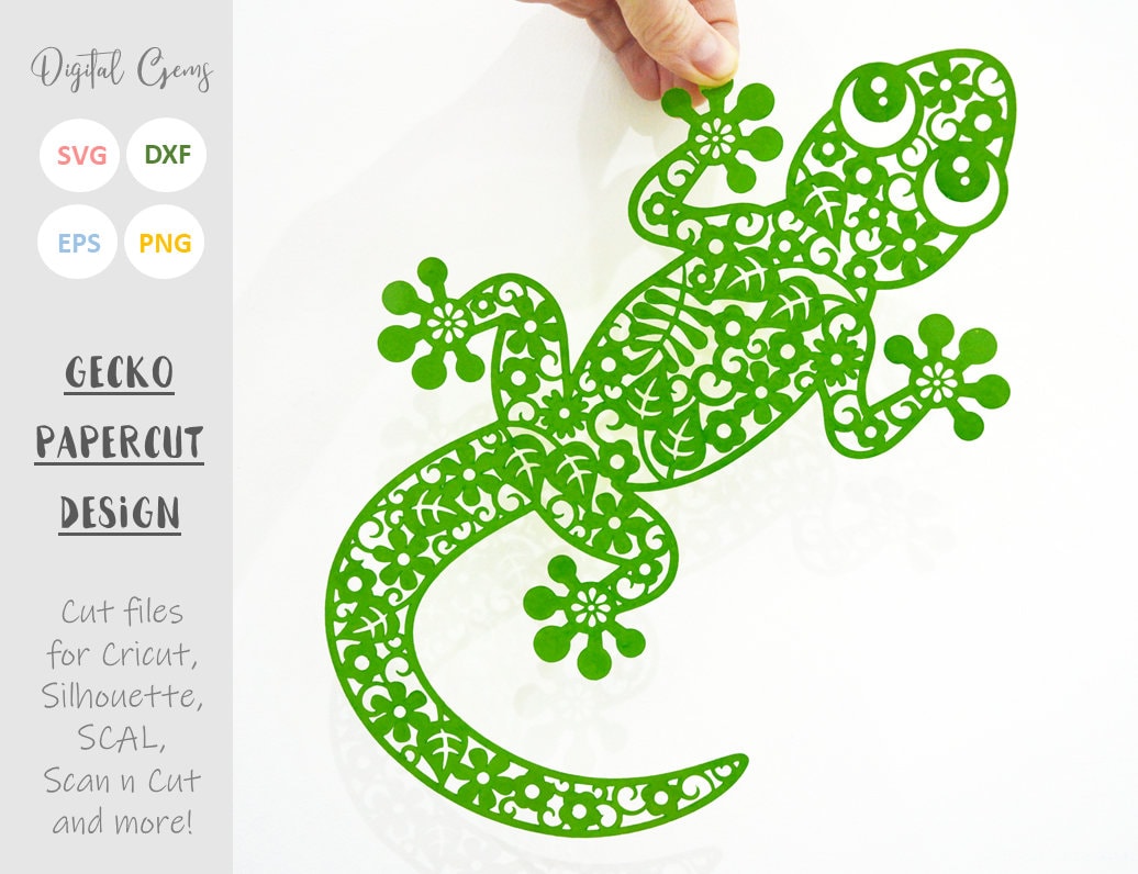 Gecko Lizard Paper Cut Svg / Dxf / Eps / Files and Pdf / Png - Etsy UK