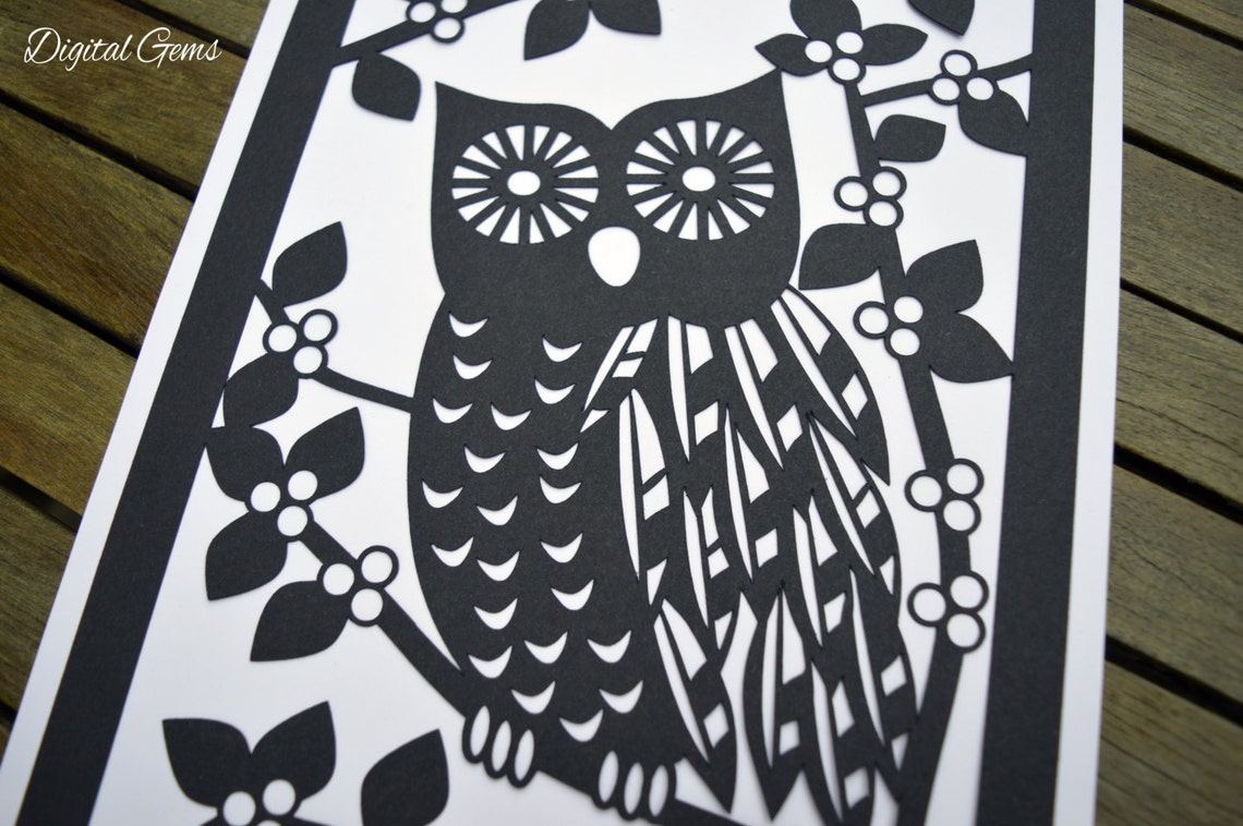 Owl Paper Cut Svg / Dxf / Eps / Files and Pdf / Png Printable - Etsy UK