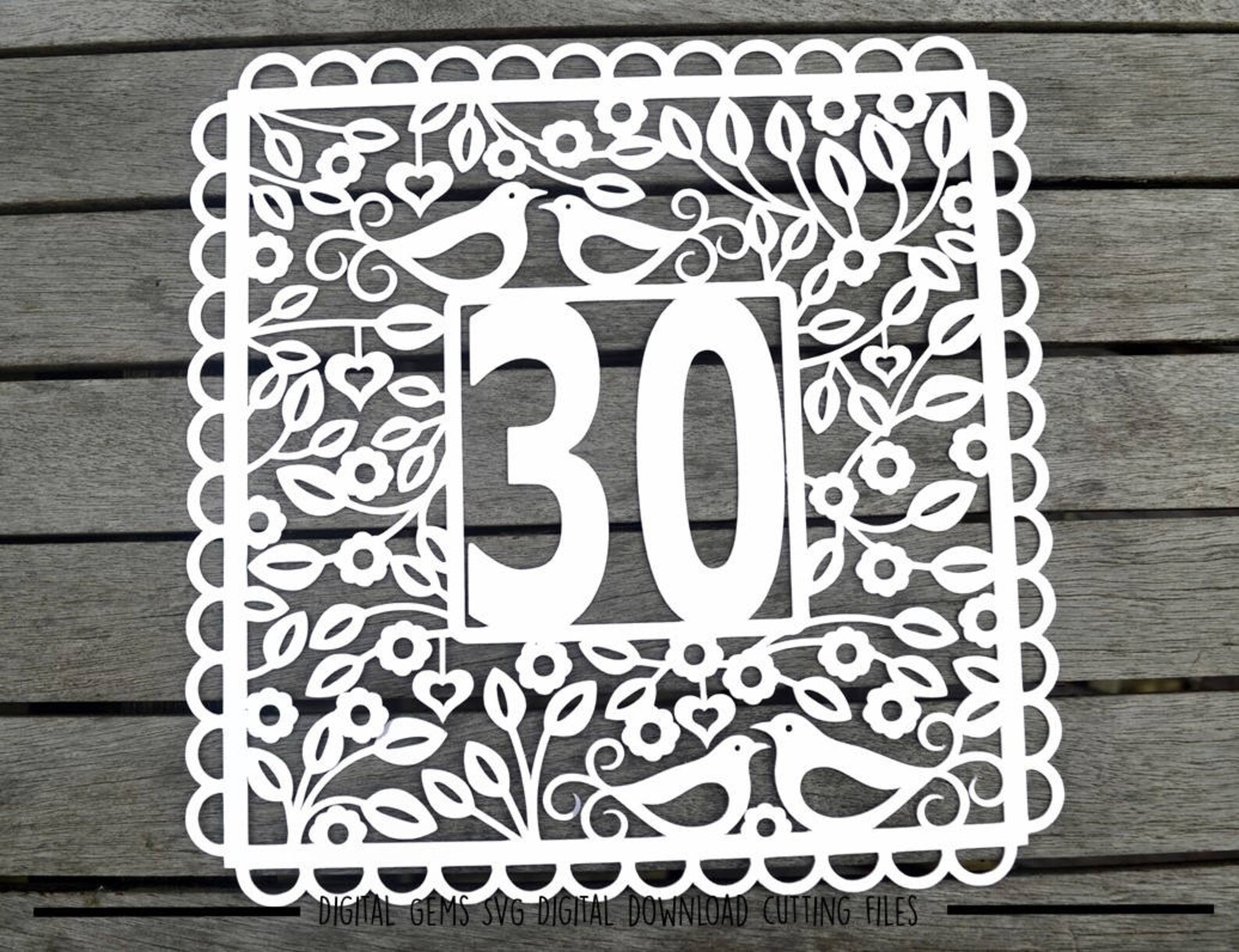Number 30 Paper Cut Svg / Dxf / Eps / Files and Pdf / Png - Etsy UK