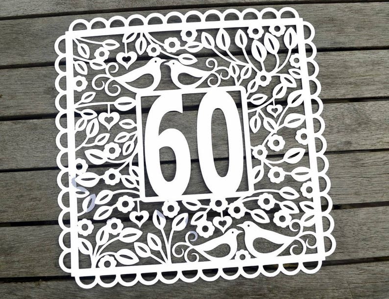 Number 60 Paper Cut Svg / Dxf / Eps / Files and Pdf / Png - Etsy Canada