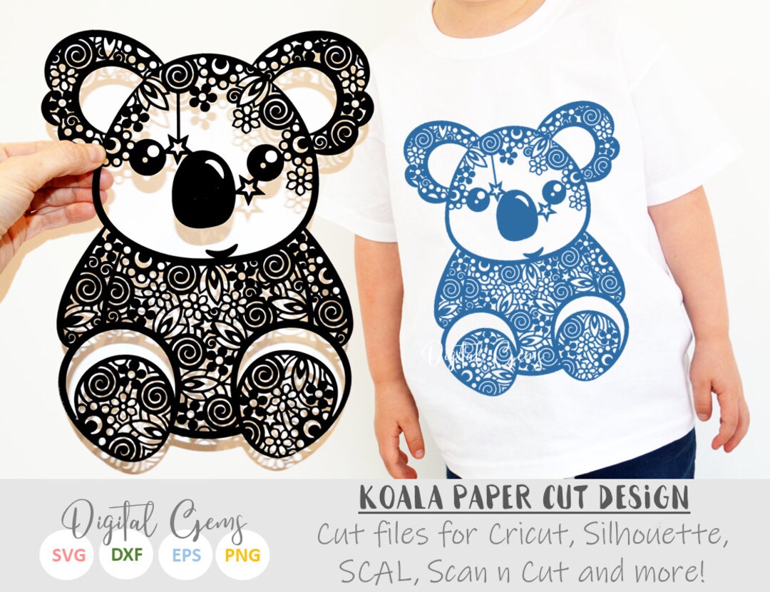 Koala Bear Paper Cut Svg / Dxf / Eps / Files and Pdf / Png Print Out ...