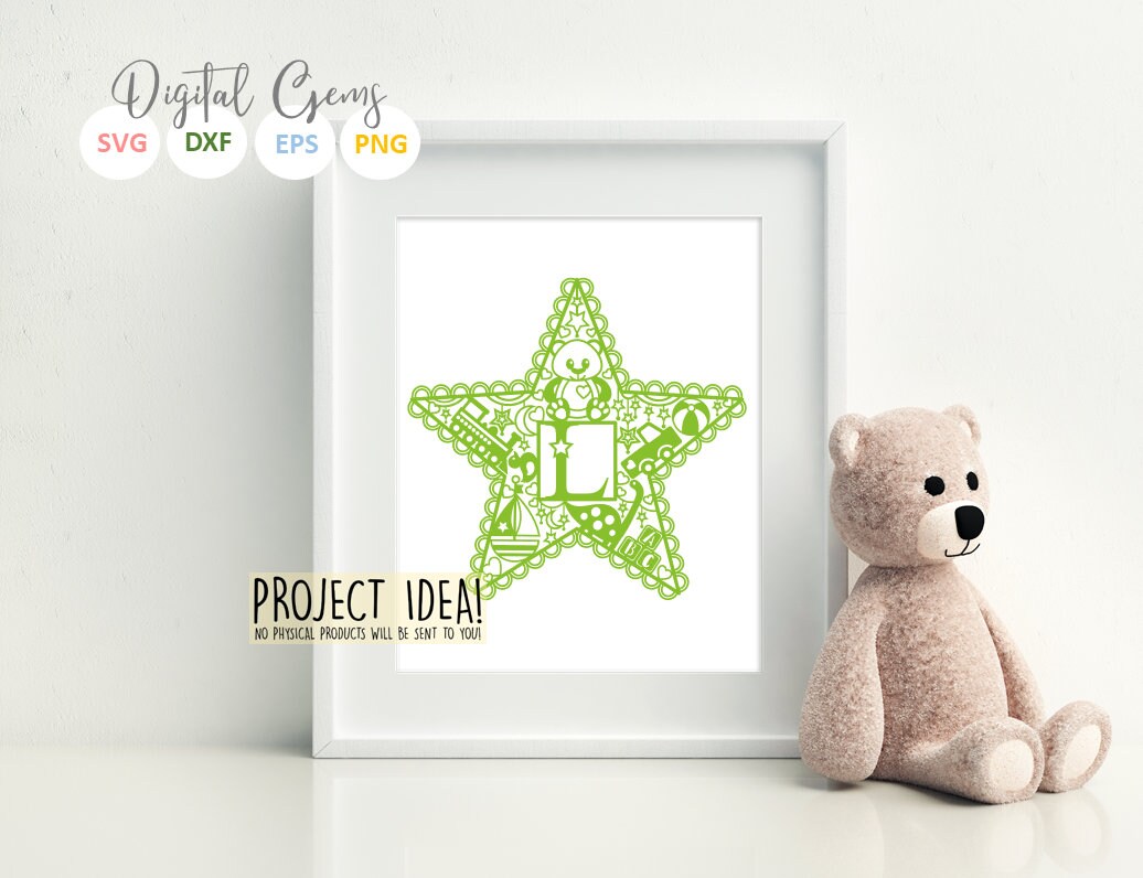 Alphabet, Kids Star Paper Cut Bundle Svg / Dxf / Eps / Png Files and ...