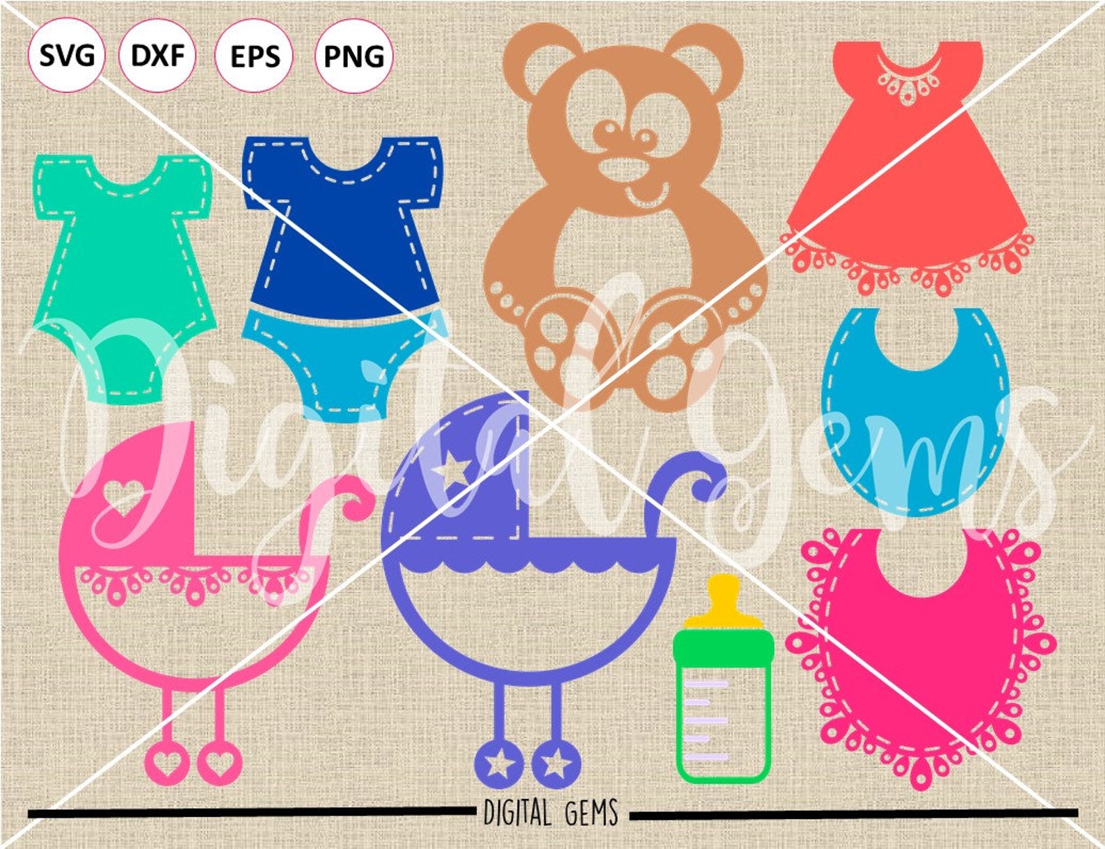 Baby Items Svg / Dxf / Eps / Png Files. Digital Download. | Etsy UK