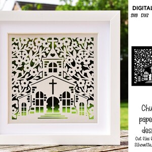 Church Paper Cut Design. Christening / Baptism / Wedding / Engagement ...
