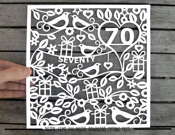 Number 70 Paper Cut Svg / Dxf / Eps / Files and Pdf / Png | Etsy