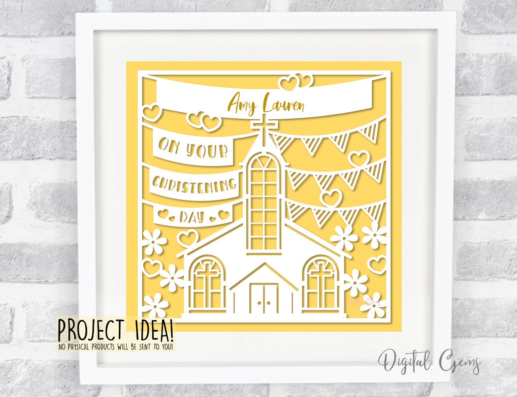 Christening Paper Cut Design. Svg / Dxf / Eps / Png Files and | Etsy