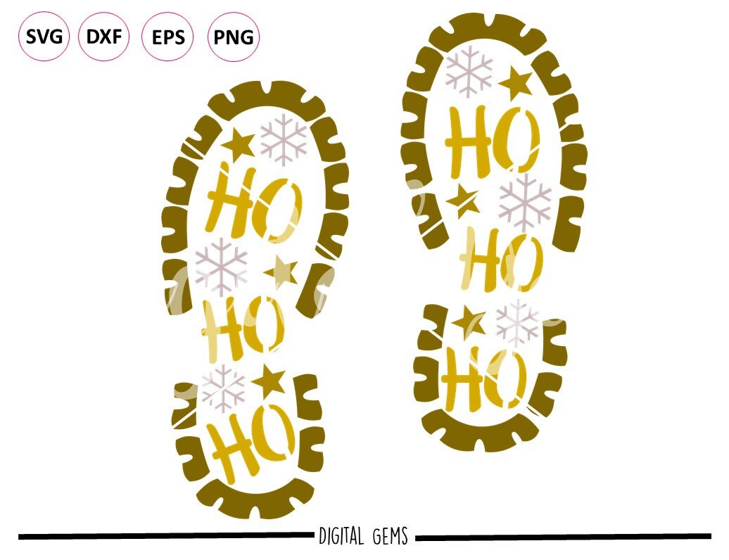 Santa Foot Prints Svg / Dxf / Eps / Png Files. Compatible With ...