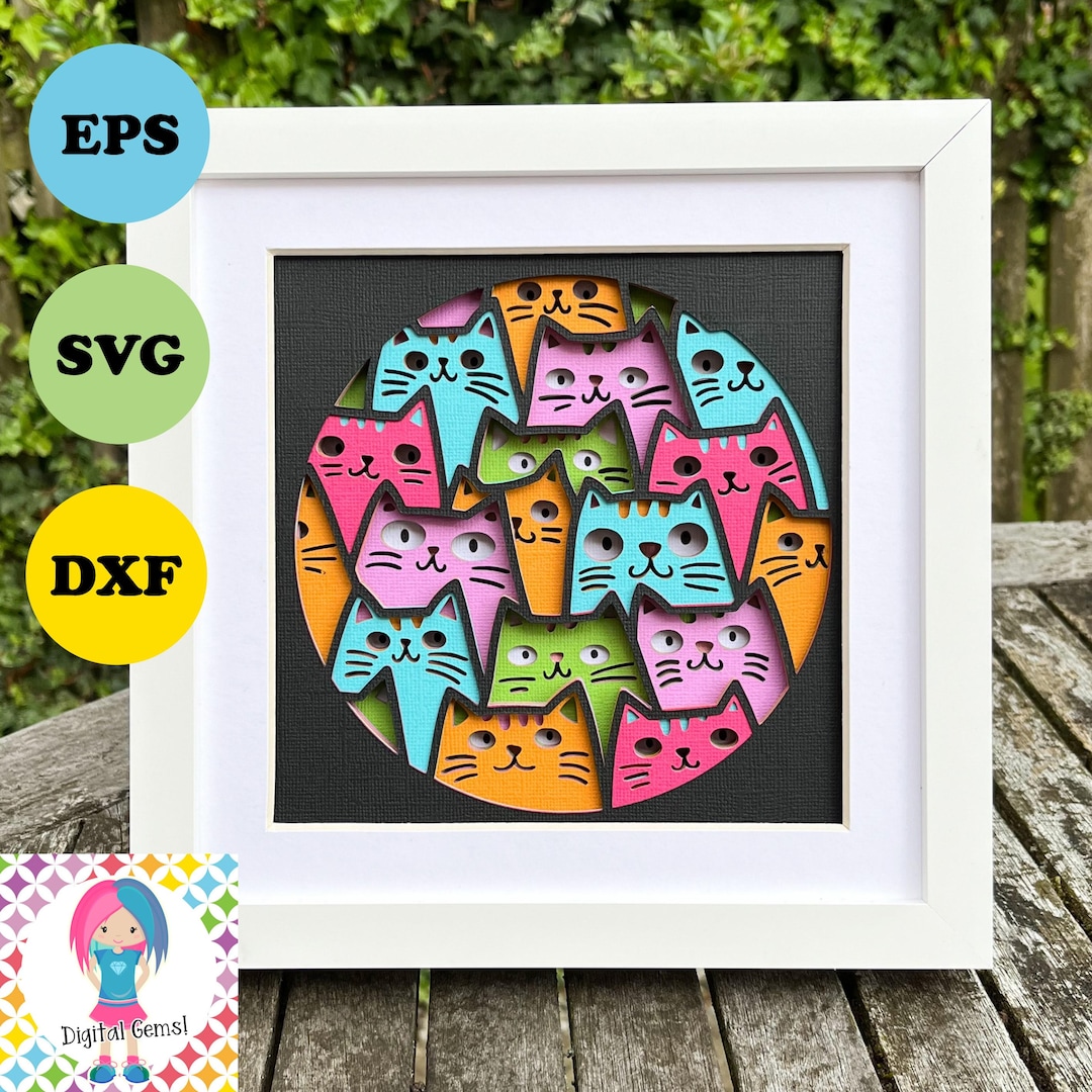 Cat 3D Layered Paper Shadow Box Design (digital Download) - Etsy