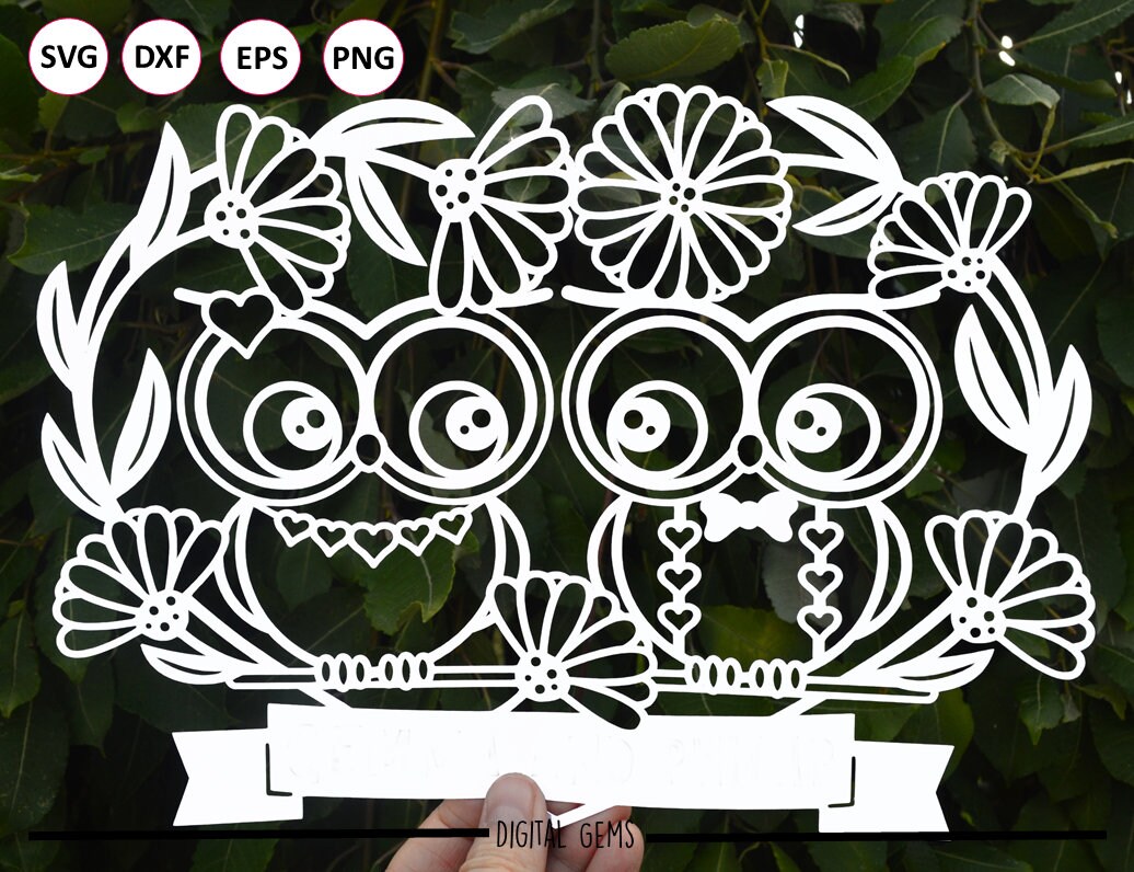 Owl paper cut svg / dxf / eps / files and pdf / png print out | Etsy