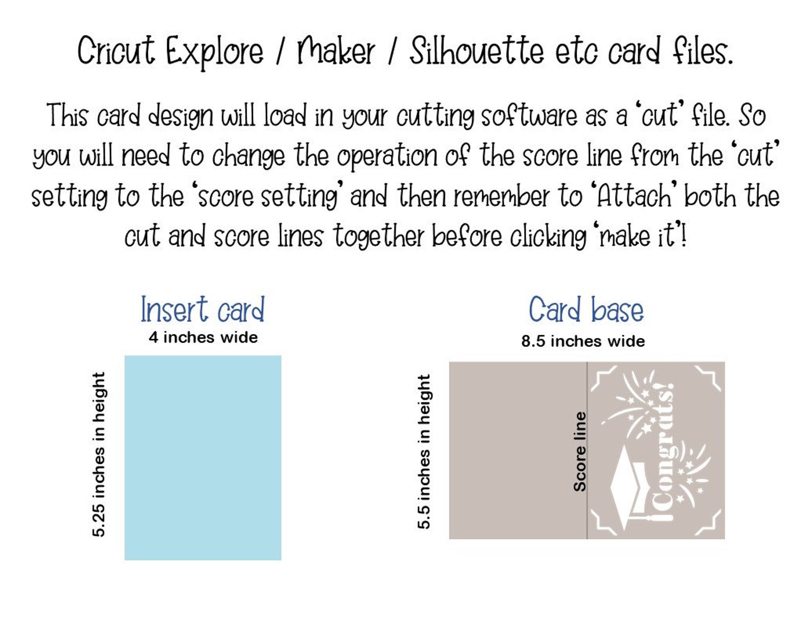 Congrats, Graduation Cricut Joy Insert Card Design. Digital Download ...