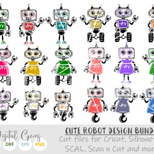 Robot Svg / Dxf / Eps / Png Files. Digital Download. Compatible With ...