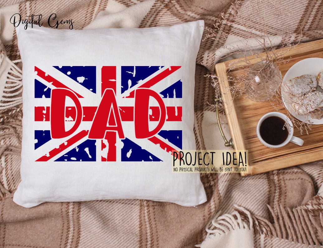 Union Jack Flag Dad Fathers day svg / dxf / eps / png files. | Etsy