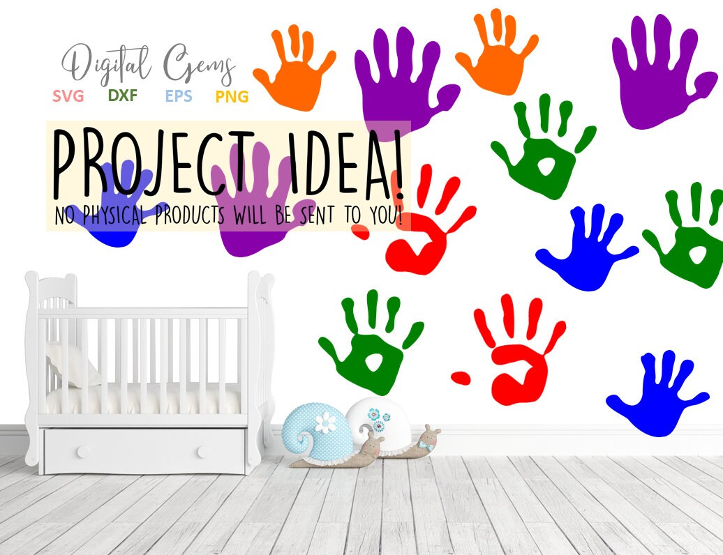 Hand Print Svg / Dxf / Eps / Png Files. Digital Download. Compatible ...