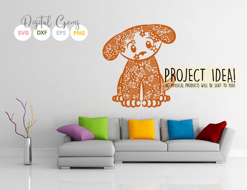 Zentangle Dog Paper Cut Svg / Dxf / Eps / Files and Pdf / Png Printable ...