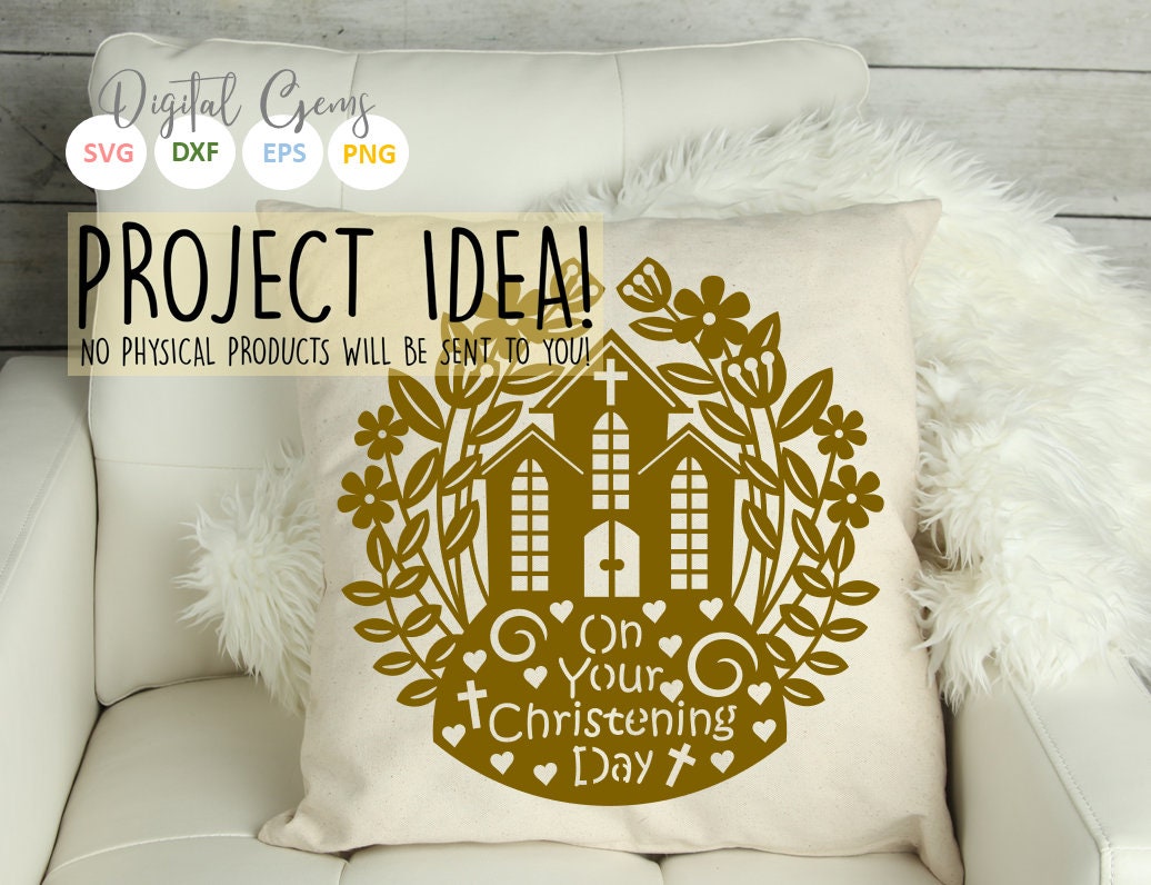 Christening Paper Cut Svg / Dxf / Eps Files and Pdf / Png Printable ...
