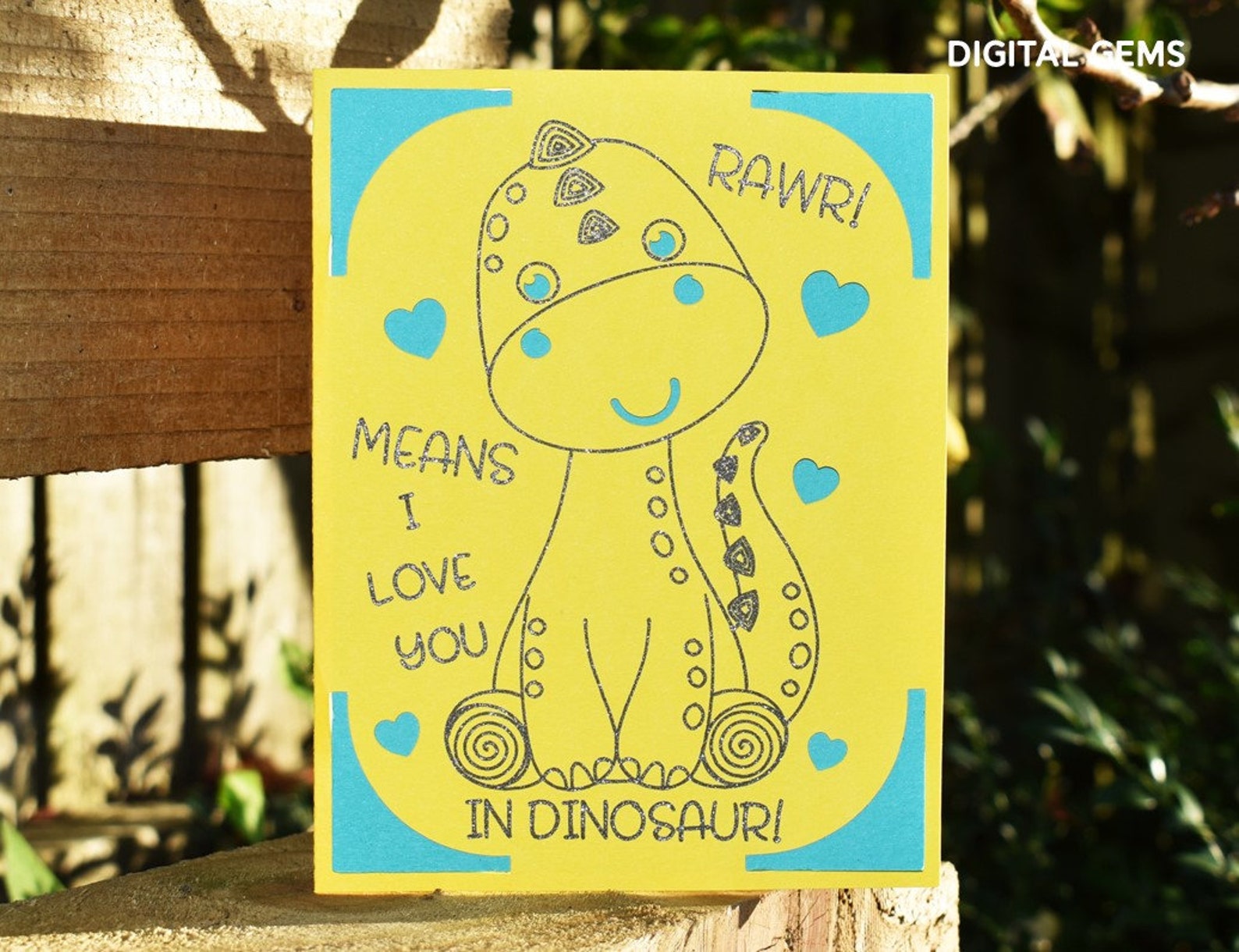 Dinosaur Insert Card Design. Digital Download Cricut Joy / | Etsy