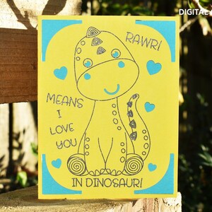 Dinosaur Insert Card Design. Digital Download, Cricut Joy / Cricut ...