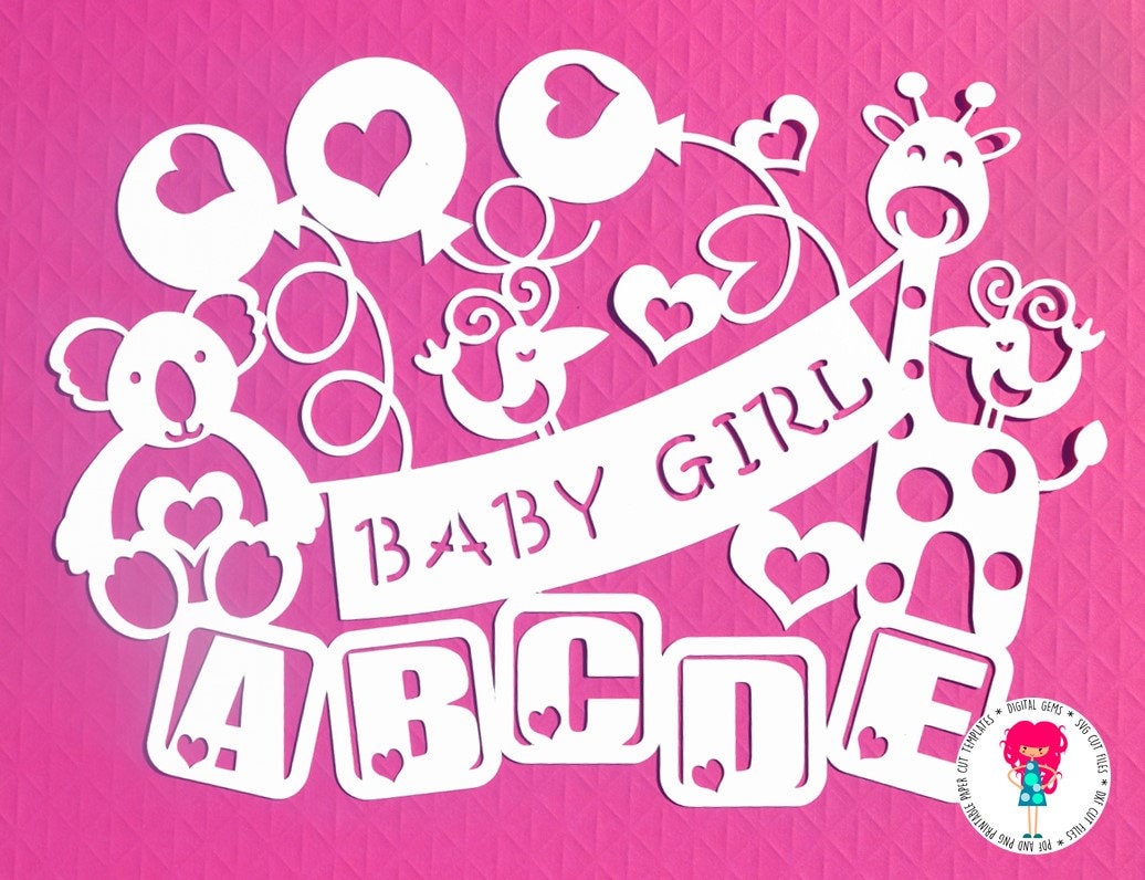 Baby Girl Paper Cut Svg / Dxf / Eps / Files and Pdf / Png Printable ...