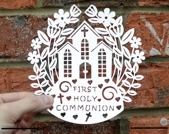 First Holy Communion Paper Cut Svg / Dxf / Eps Files and Pdf / | Etsy ...