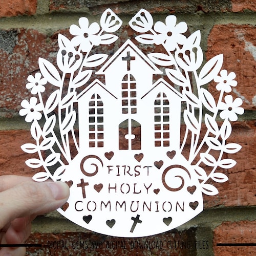 First Holy Communion Paper Cut Svg / Dxf / Eps Files and Pdf / - Etsy