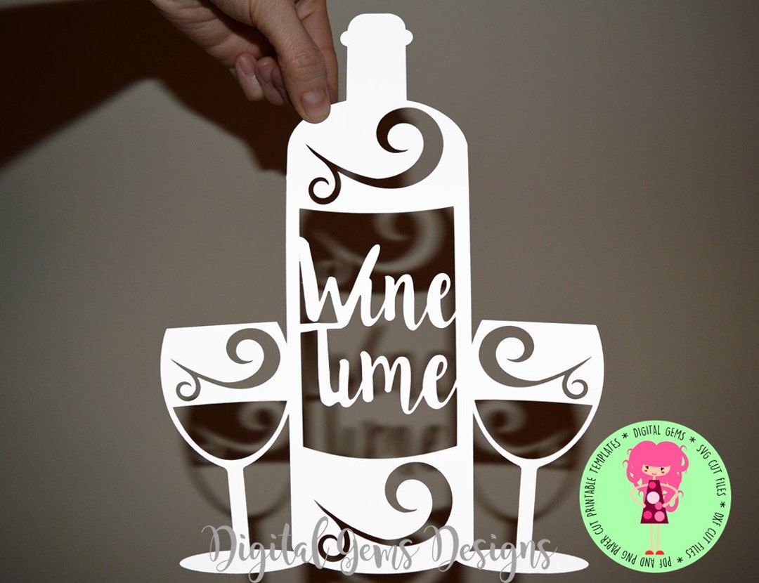 Wine Paper Cut Svg / Dxf / Eps Files and Pdf / Png Printable Templates ...