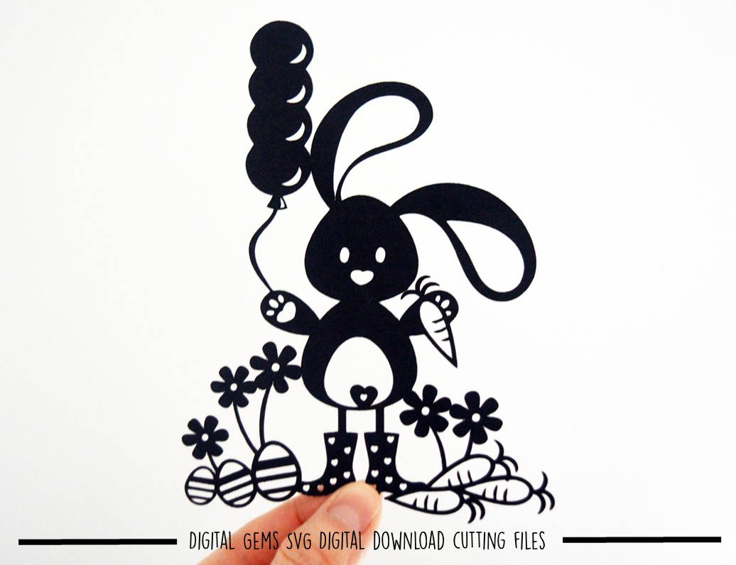 Bunny Rabbit Easter Paper Cut Svg / Dxf / Eps Files and Pdf / - Etsy