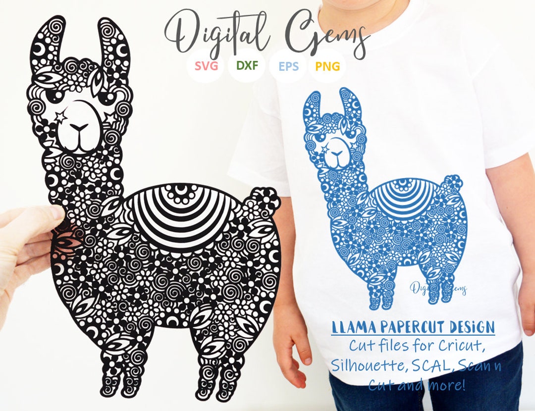 Llama Paper Cut Design. Svg / Dxf / Eps / Files and Pdf Printable ...