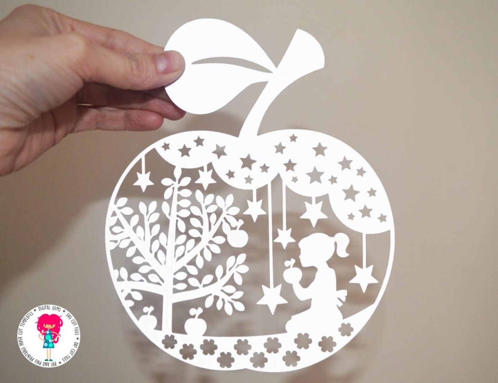 Apple paper cut svg / dxf / eps files and pdf / png printable | Etsy