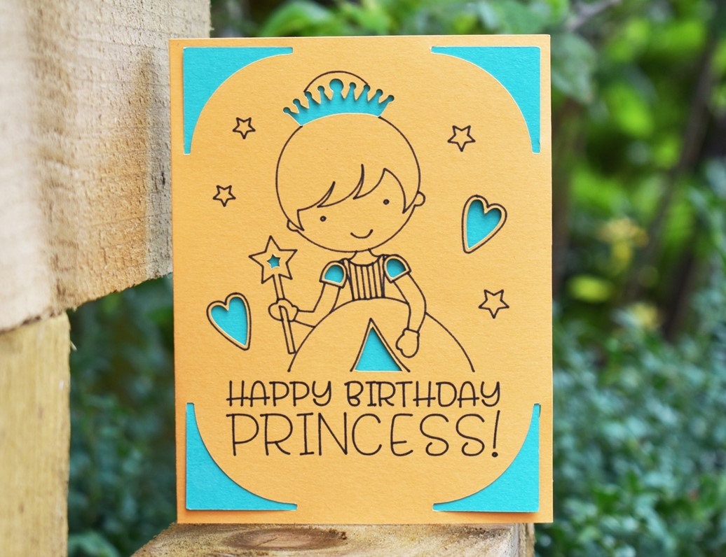 Princess card designs svg / dxf / eps files. Digital | Etsy