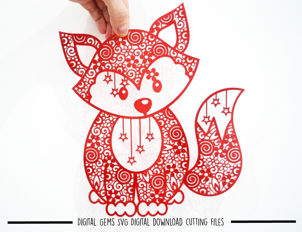 Zentangle Fox Paper Cut Svg / Dxf / Eps / Files and Pdf / Png - Etsy