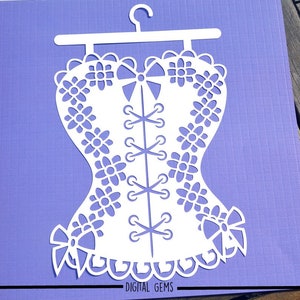 Corset, Burlesque Paper Cut Design. Svg / Dxf / Eps / Png Files and Pdf ...