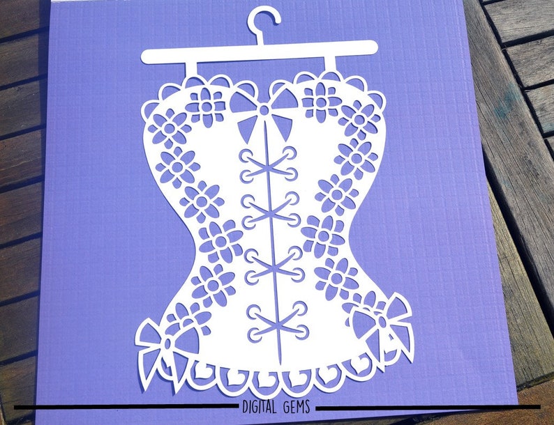 Corset, Burlesque Paper Cut Design. Svg / Dxf / Eps / Png Files and Pdf ...
