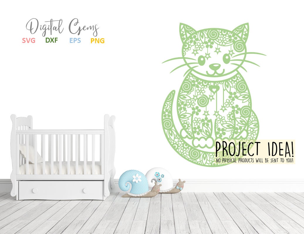 Zentangle Cat Paper Cut Svg / Dxf / Eps / Files and Pdf / Png - Etsy