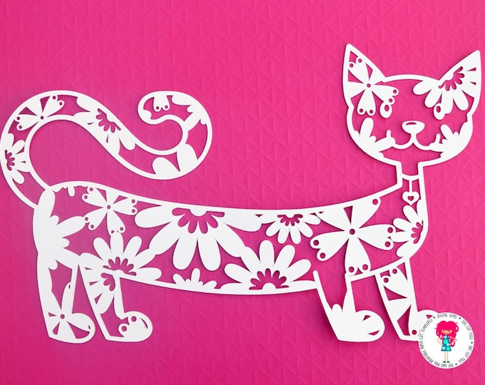 SVG Cutting Files, PDF Paper Cutting Template, Cat Paper Cut Outs ...