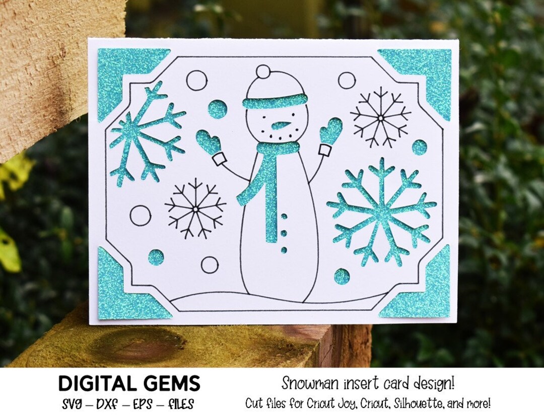 Snowman, Christmas Insert Card Design. Digital Download, Cricut Joy ...