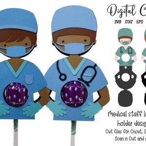 Medical Staff in Scrubs Doctor / Nurse Lollipop / Sucker Designs, Svg ...