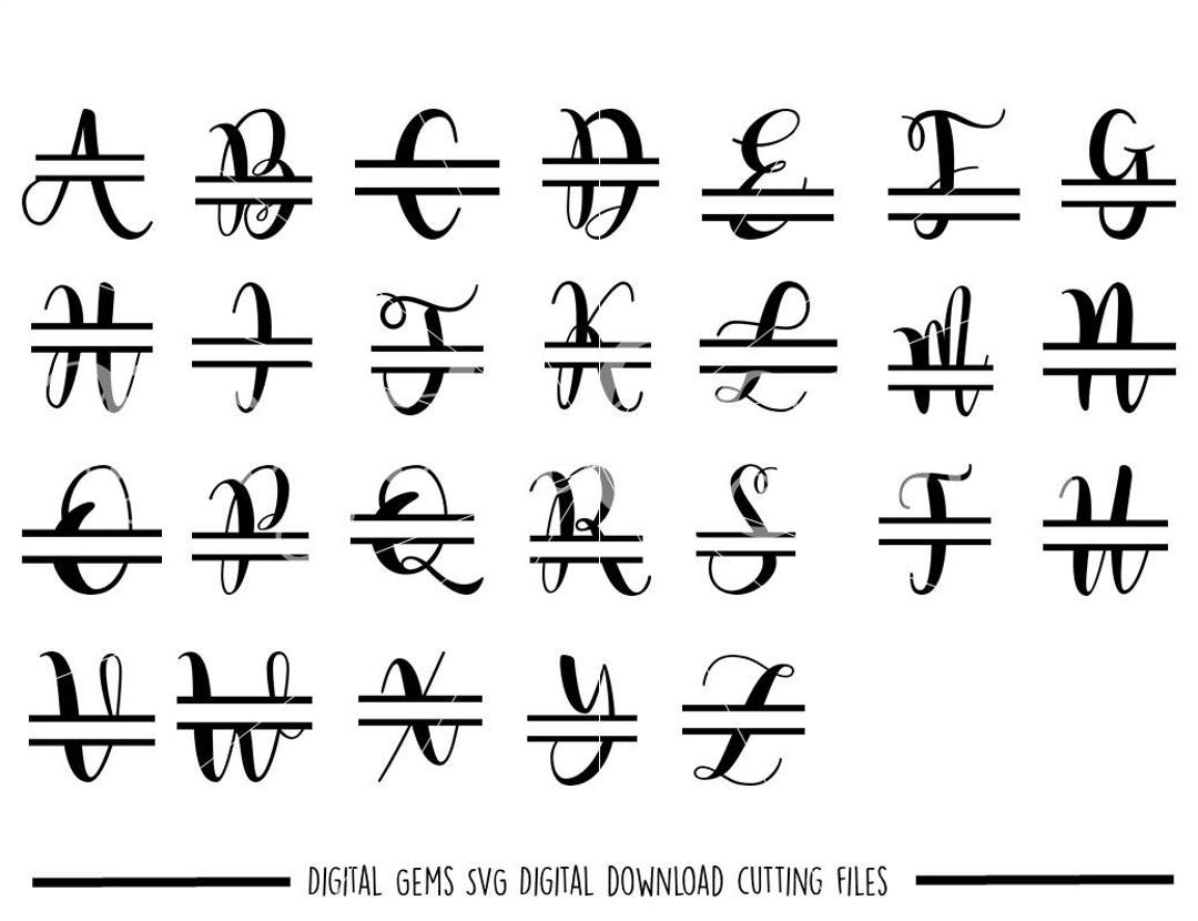 Split Letter Alphabet Svg / Dxf / Eps / Png Files. Digital Download ...