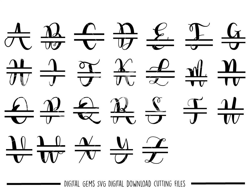 Split Letter Alphabet Svg / Dxf / Eps / Png Files. Digital - Etsy UK