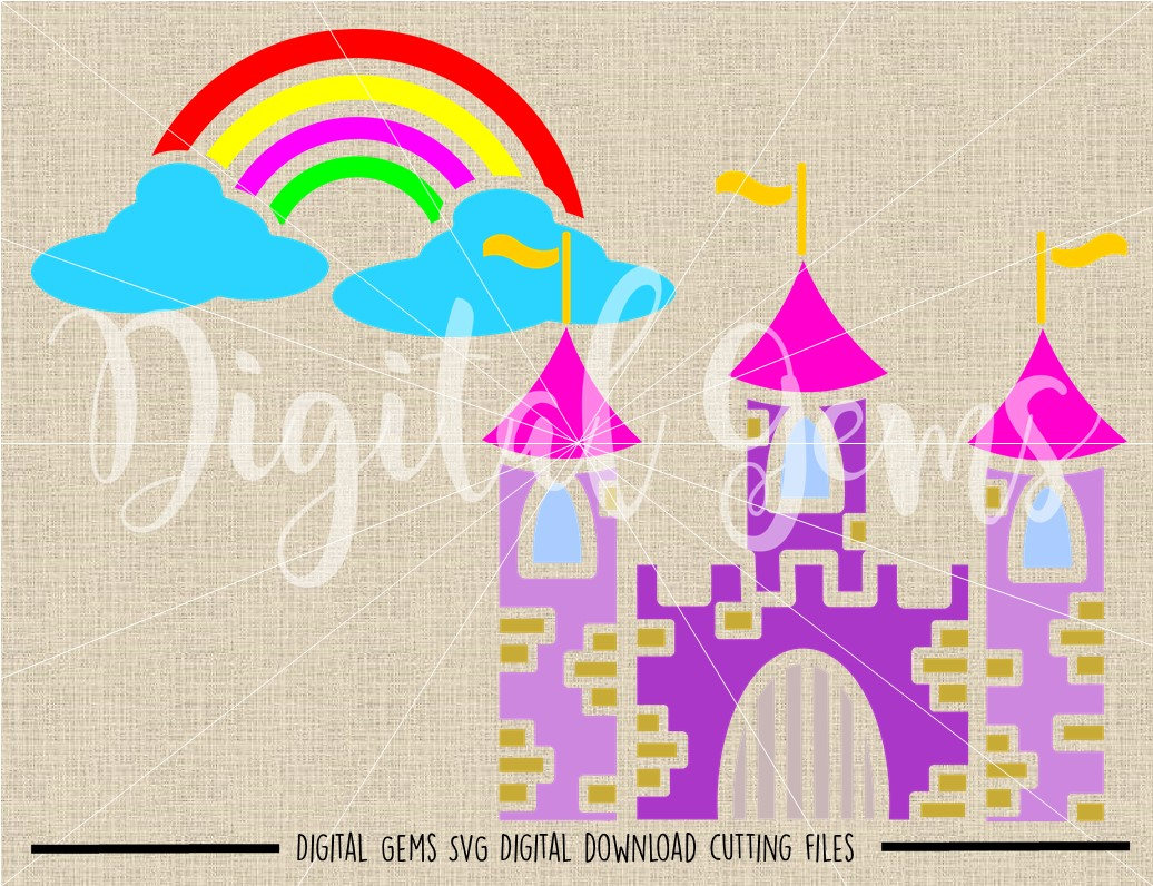 Castle and Rainbow Svg / Dxf / Eps / Png Files. the Files Work - Etsy